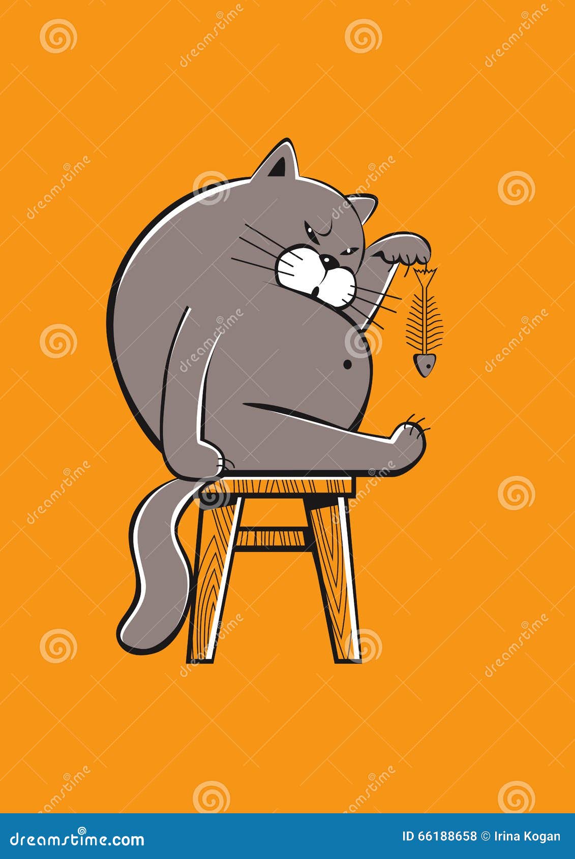 Fat Cat Eating Cartoon