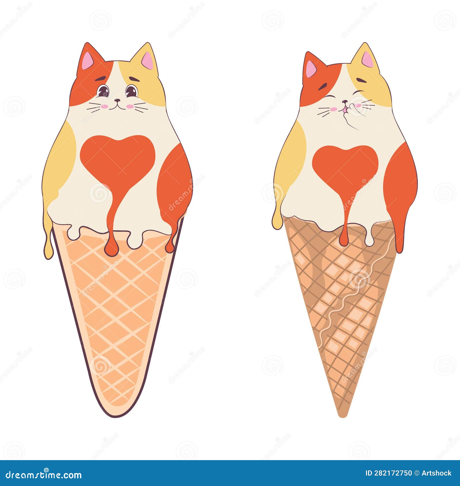 Fat cat ice cream stock vector. Illustration of character - 282172750