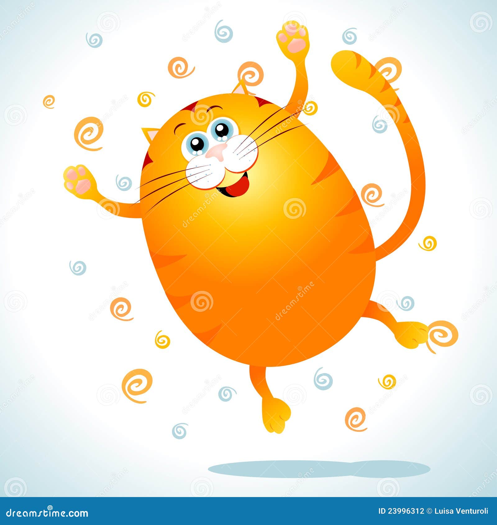 Fat cat jumping stock vector. Illustration of character - 23996312
