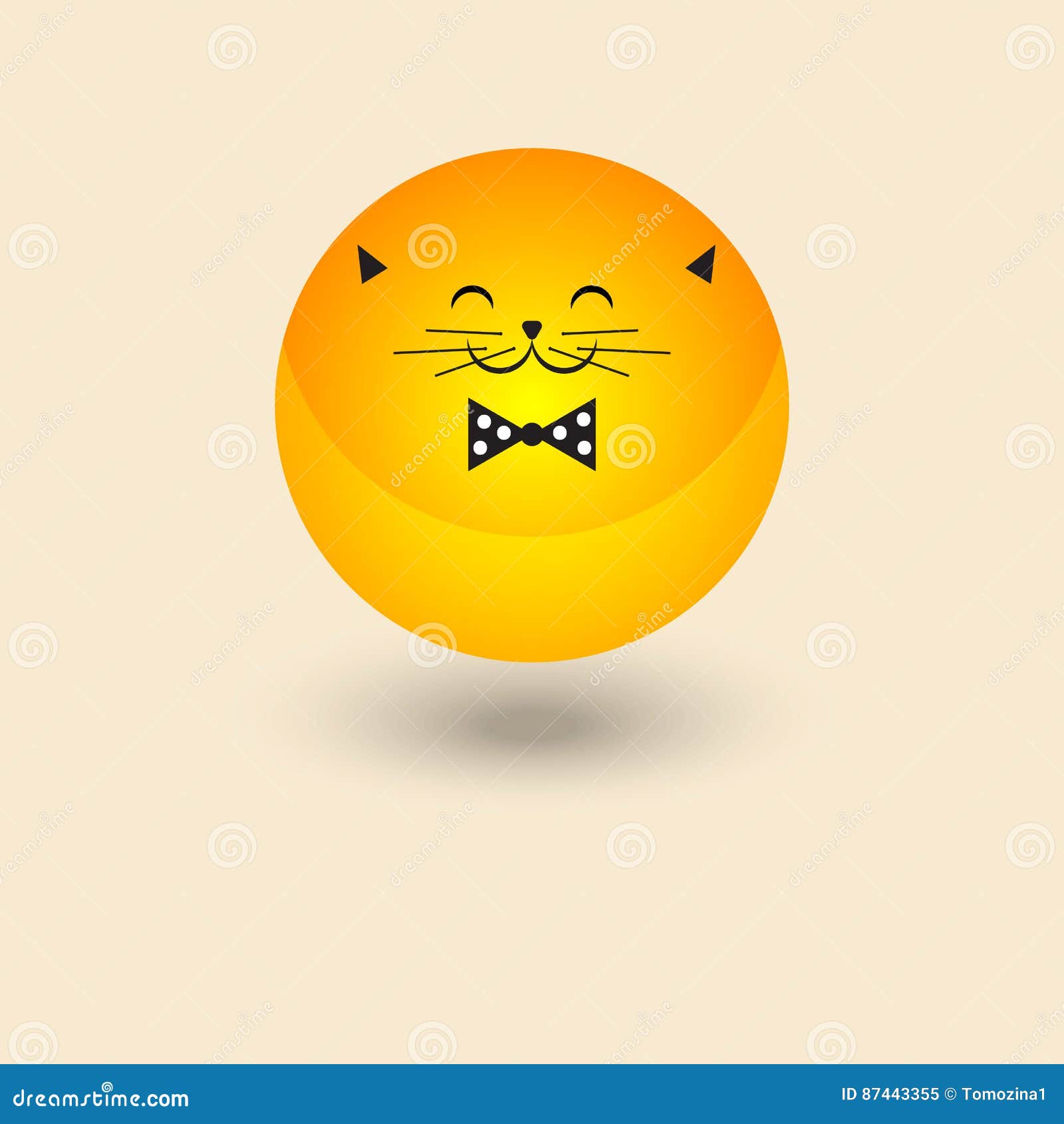 Fat cat smiley stock vector. Illustration of emotion - 87443355