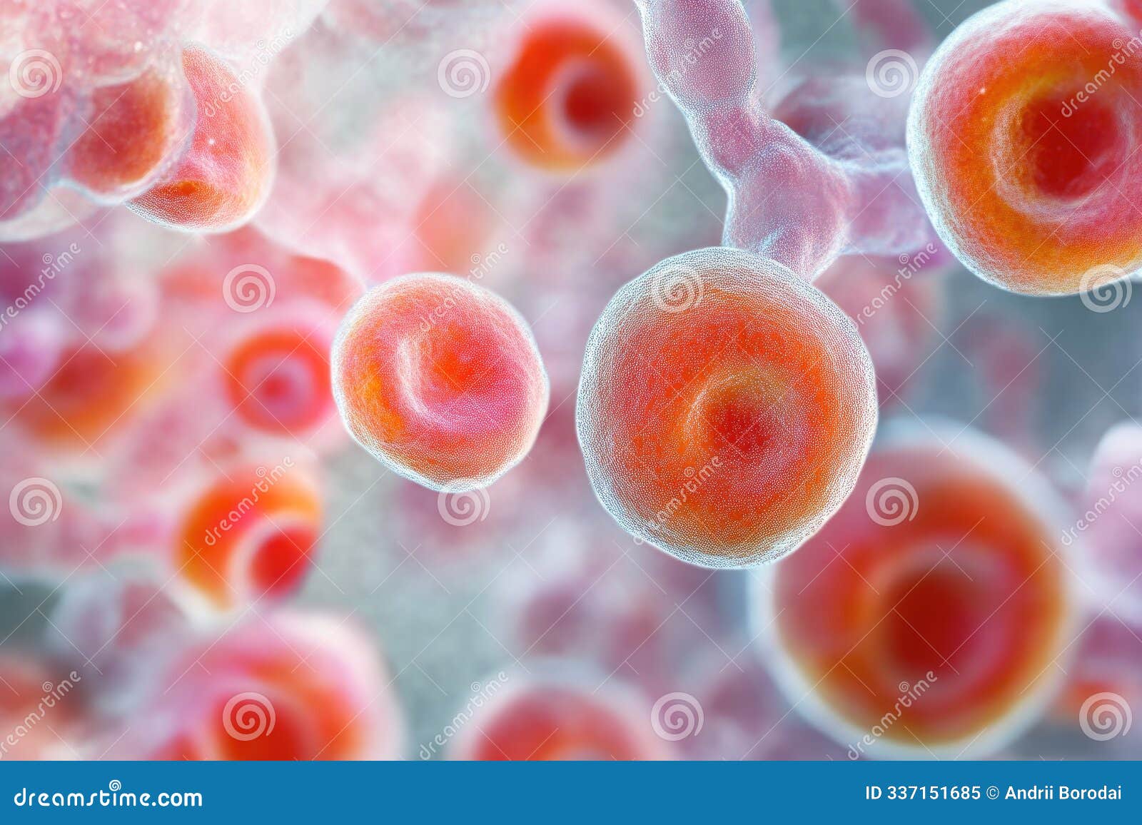 Fat Cell Composition Under Microscope. Stock Illustration ...
