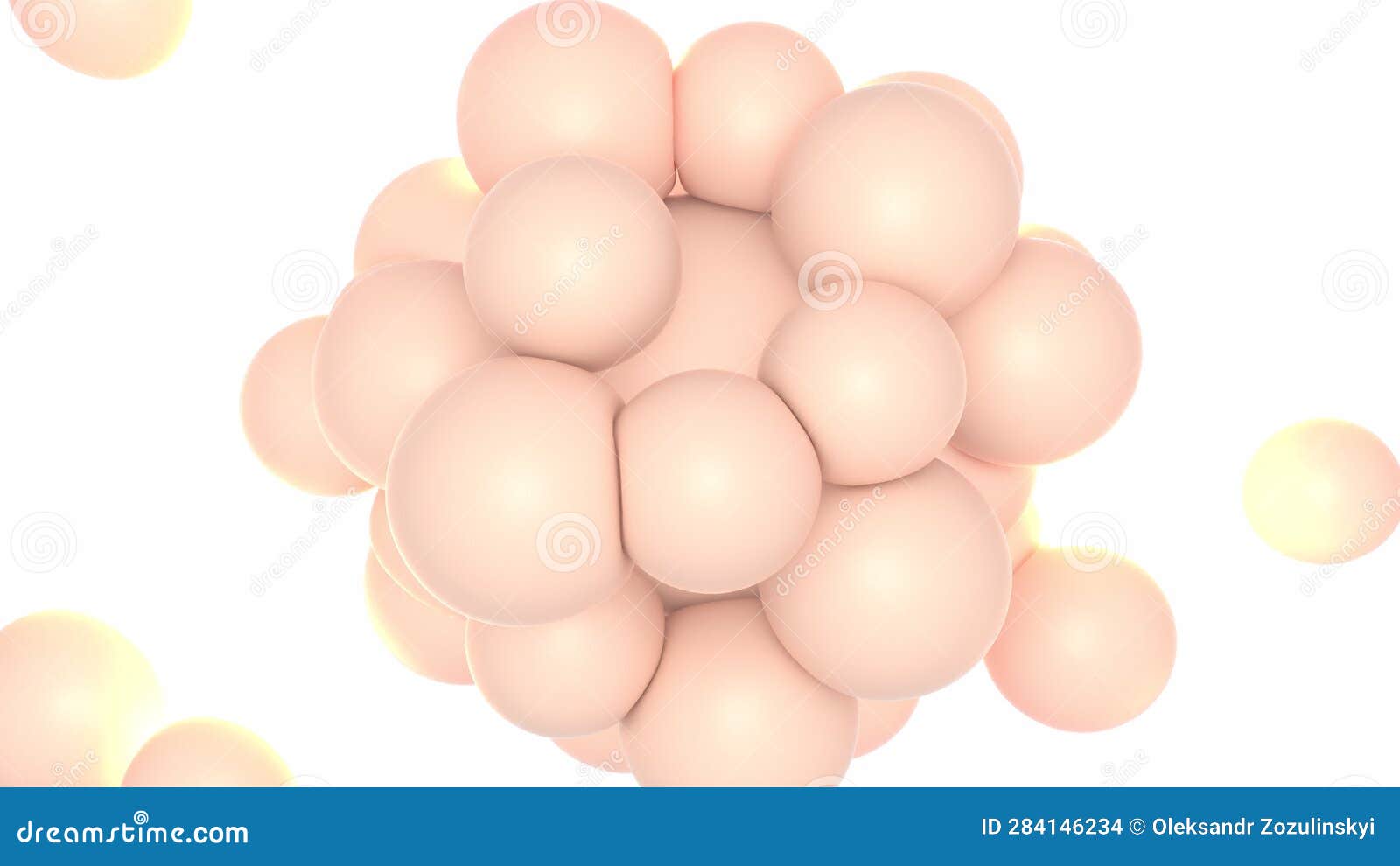 Fat Cells Collide into One Pile on a Transparent Back Stock Footage ...