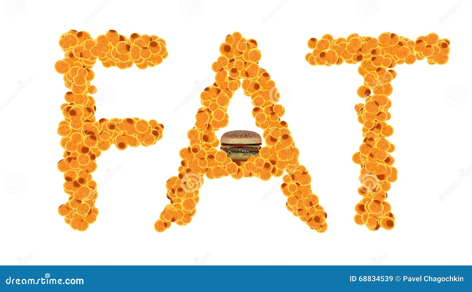 Fat Cells Concept. Word Fat Isolate on White Background Stock ...