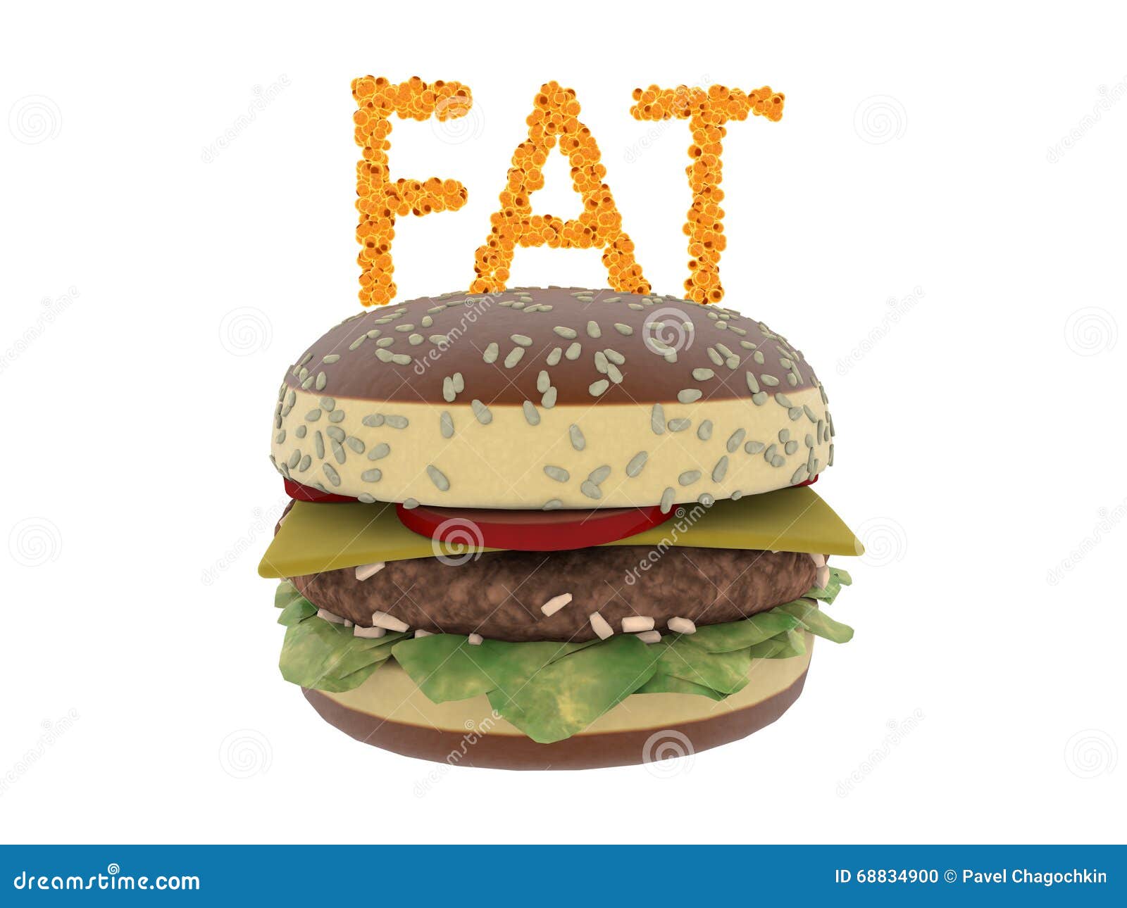 Fat Cells Concept. Word Fat Isolate On White Background Royalty-Free ...