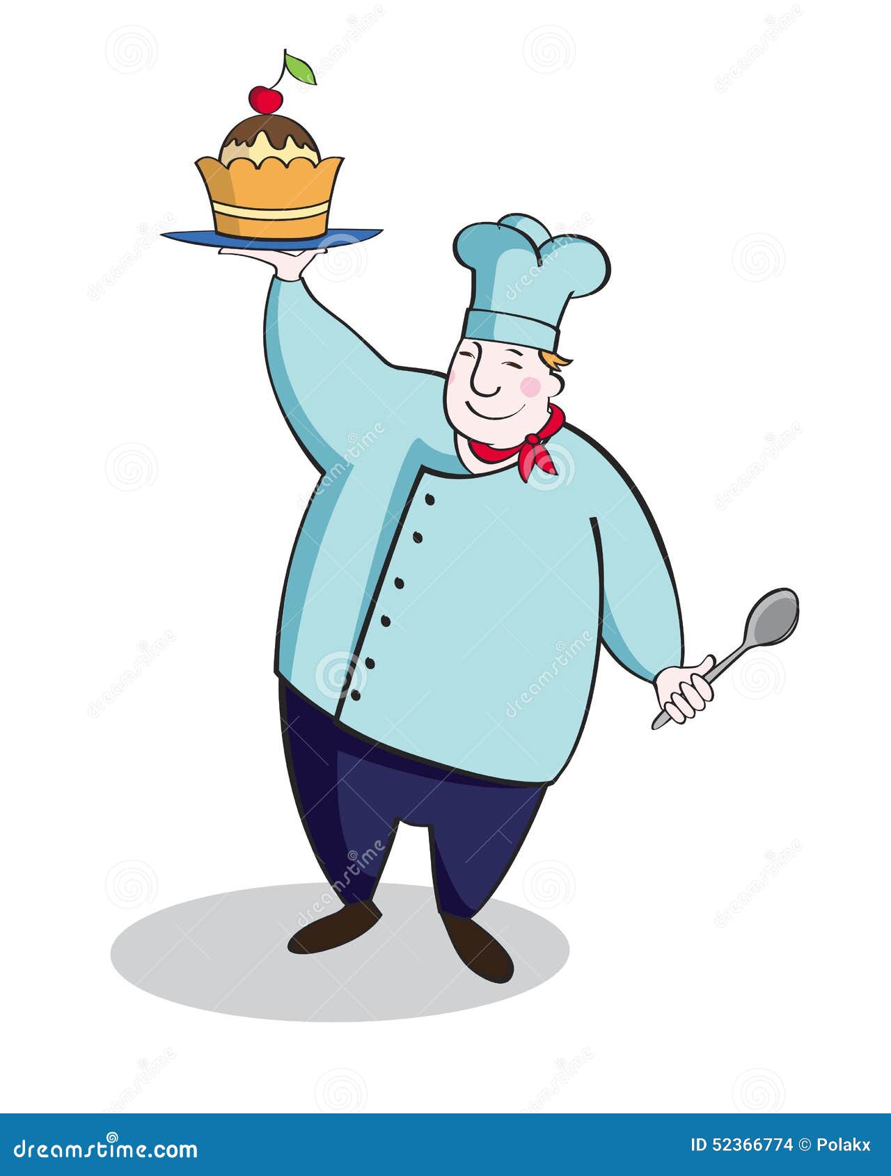 Fat Chef with a Delicious Cake Stock Vector - Illustration of catering ...