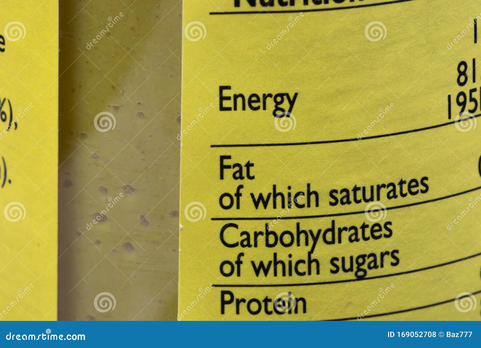 Fat content information stock photo. Image of calories - 169052708