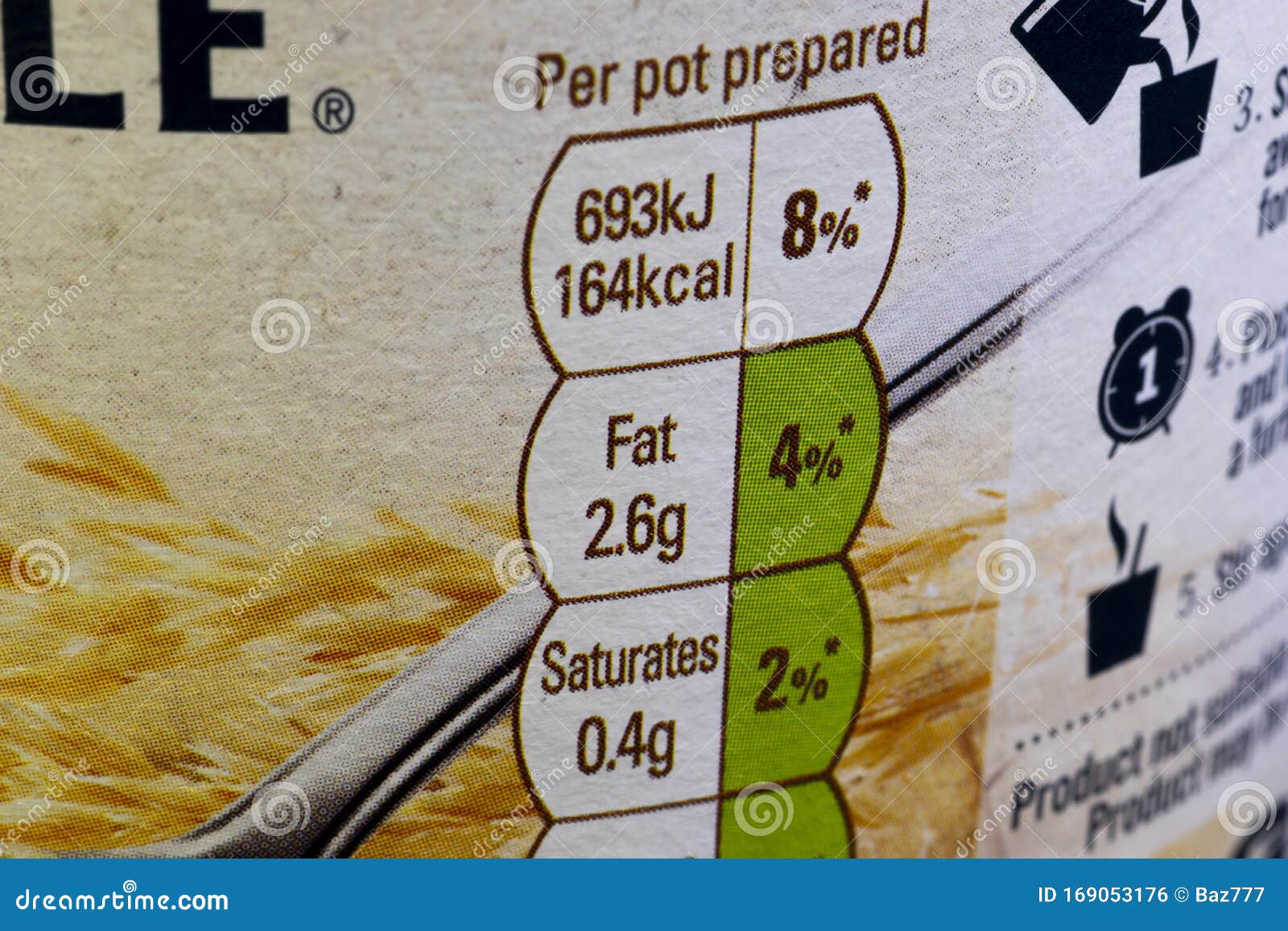 Fat content information stock photo. Image of cholesterol - 169053176