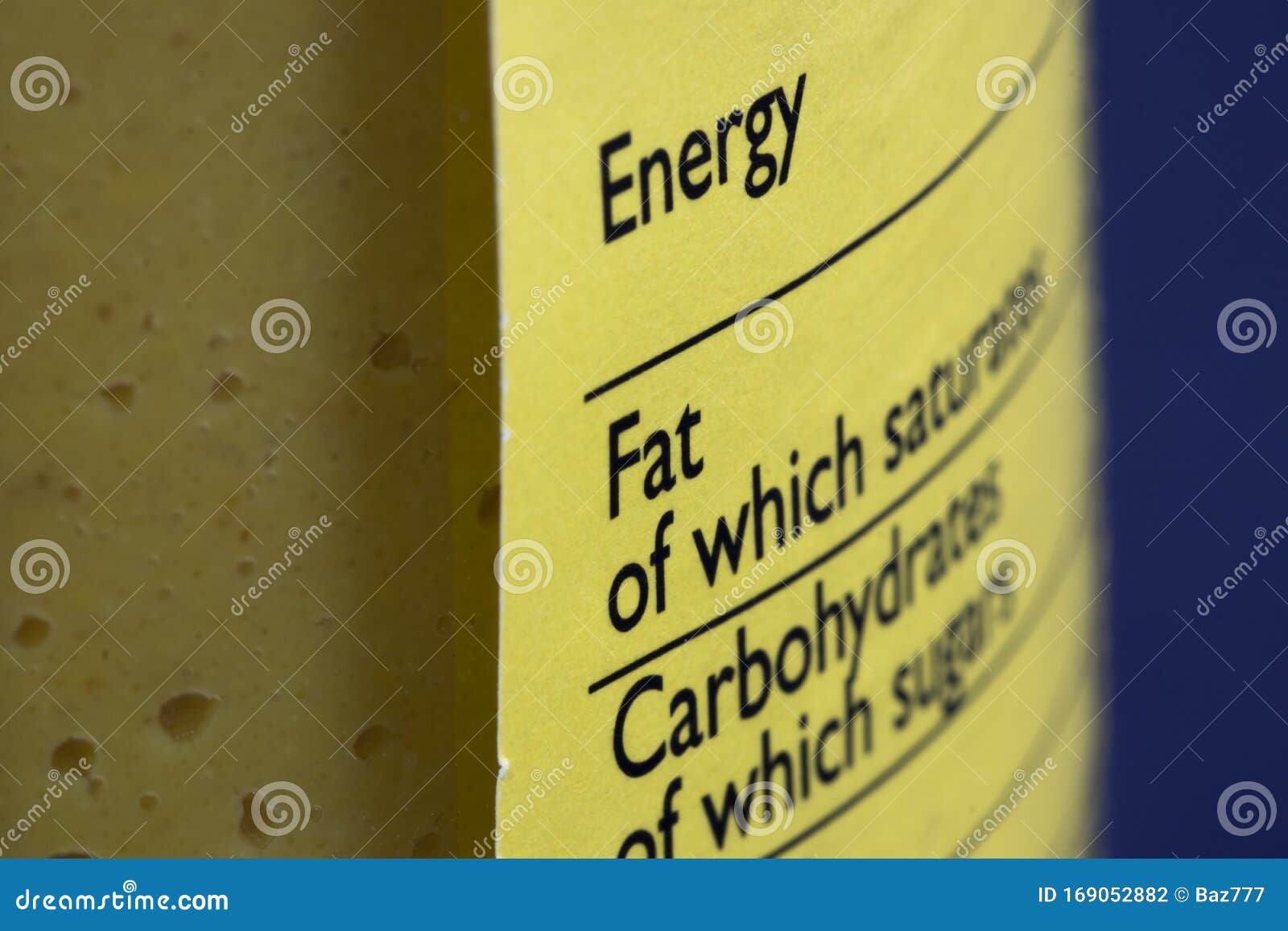 Fat content information stock photo. Image of calorific - 169052882