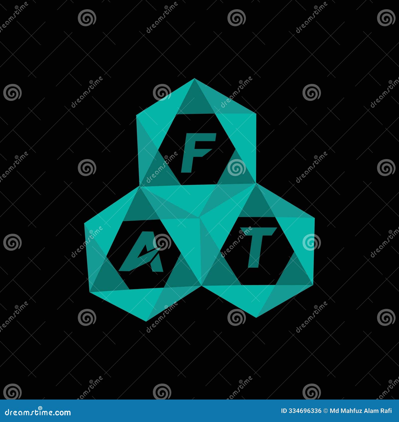 FAT Creative Minimalist Letter Logo. FAT Unique Vector Initials ...