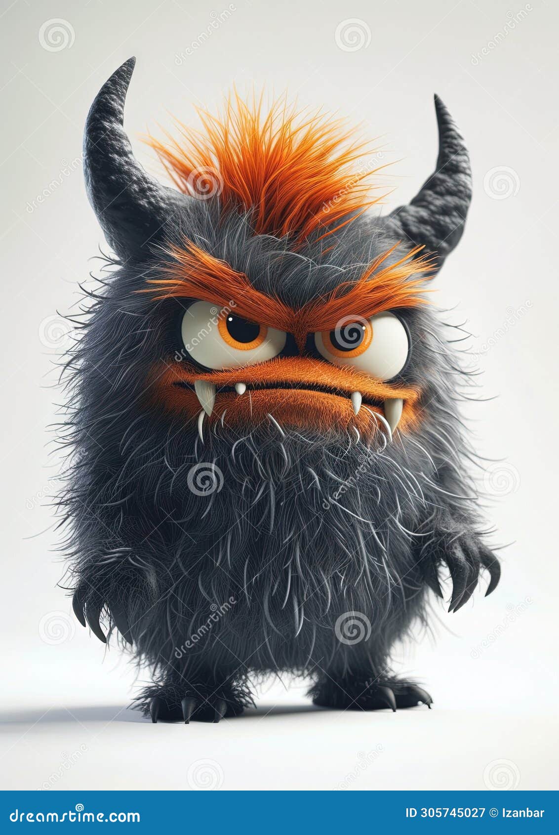 Fat Cute Fluffy Devil Character Generative AI Stock Illustration ...