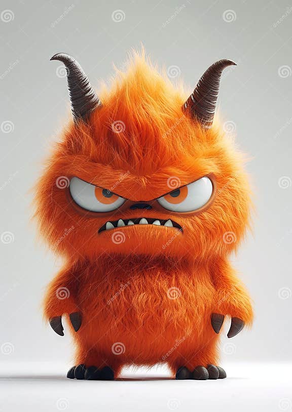 Fat Cute Fluffy Devil Character Generative AI Stock Illustration ...