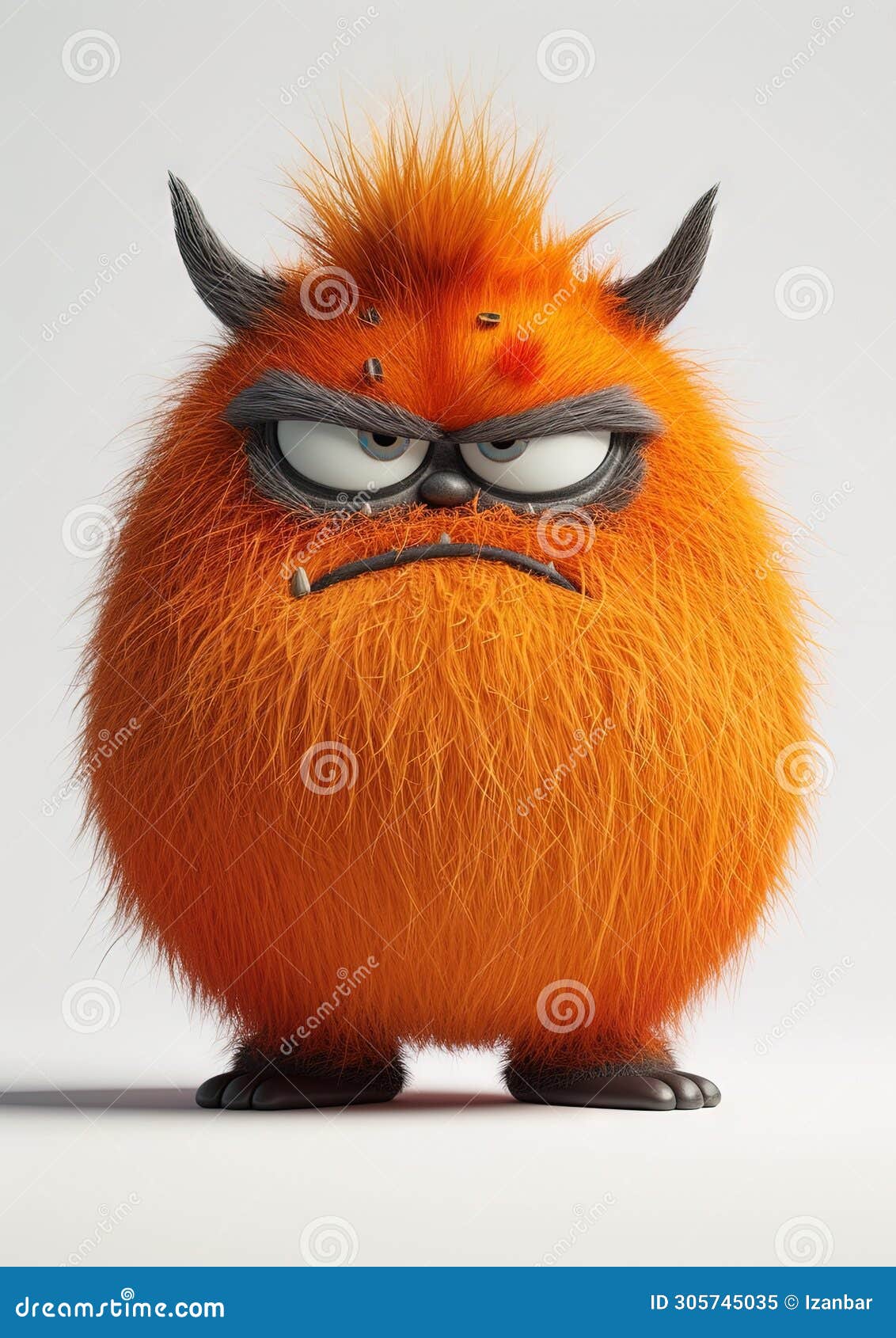 Fat Cute Fluffy Devil Character Generative AI Stock Illustration ...