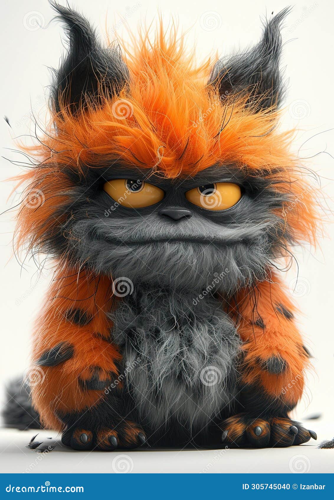 Fat Cute Fluffy Devil Character Generative AI Stock Illustration ...