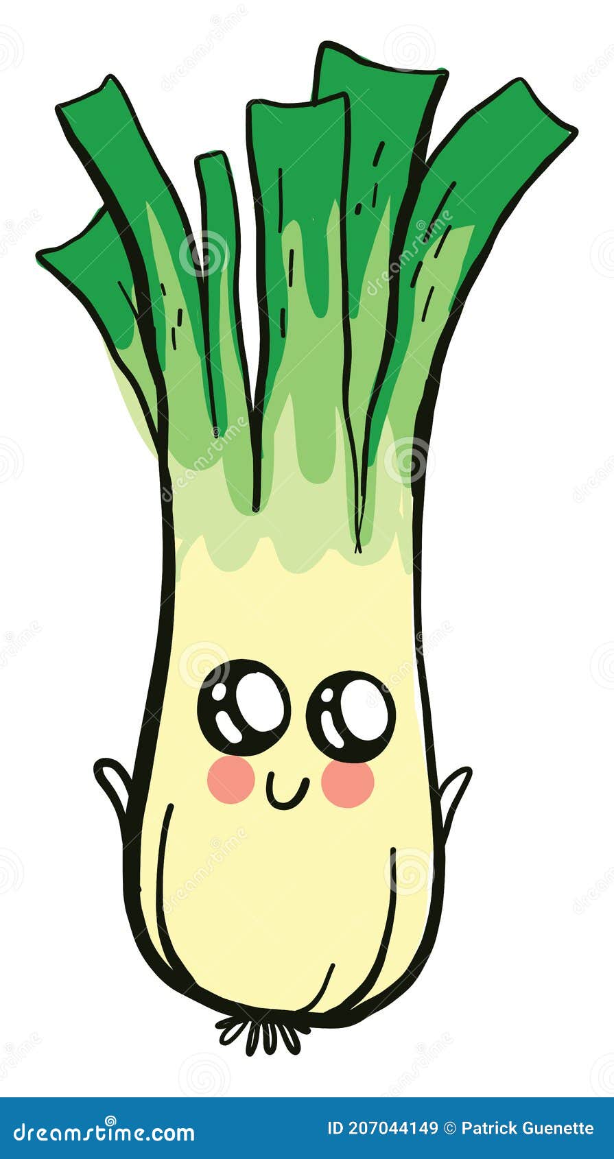 Fat Cute Leek, Illustration, Vector Stock Vector - Illustration of hand ...