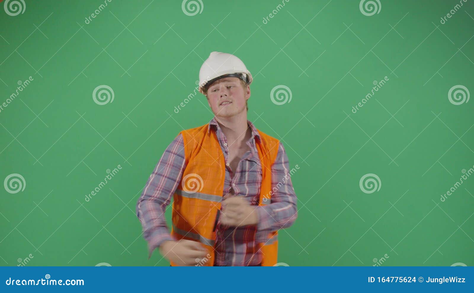 Fat Engineer Dancing Funny on Friday Stock Footage - Video of break ...