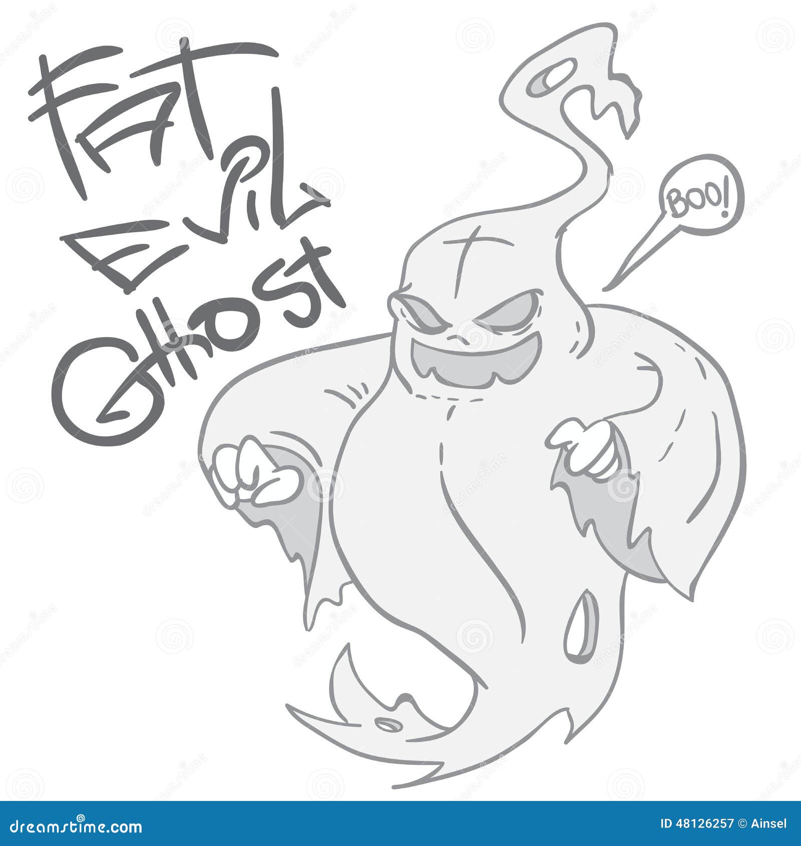 Fat evil ghost stock illustration. Illustration of dark - 48126257