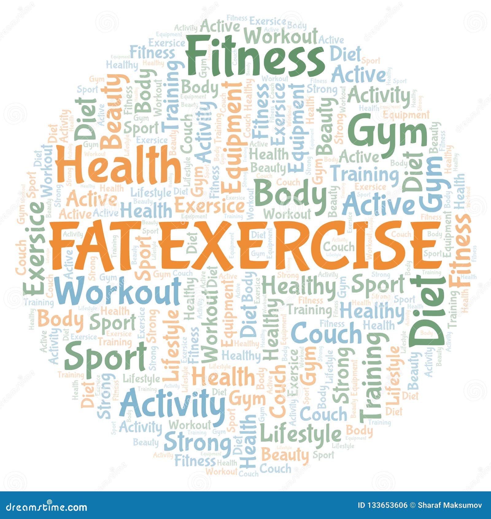 Fat Exercise word cloud stock illustration. Illustration of healthy ...