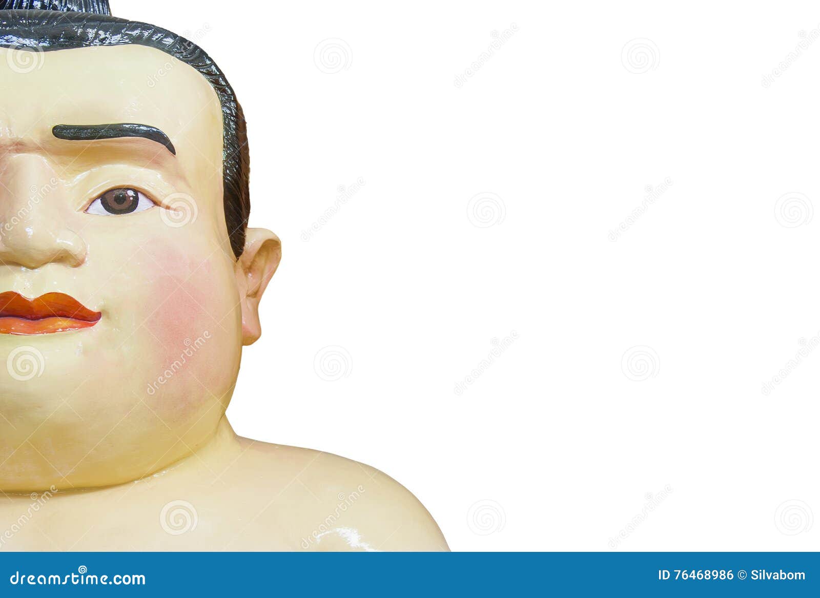 Fat Face Sumo Doll Isolated on White Background Stock Photo - Image of ...