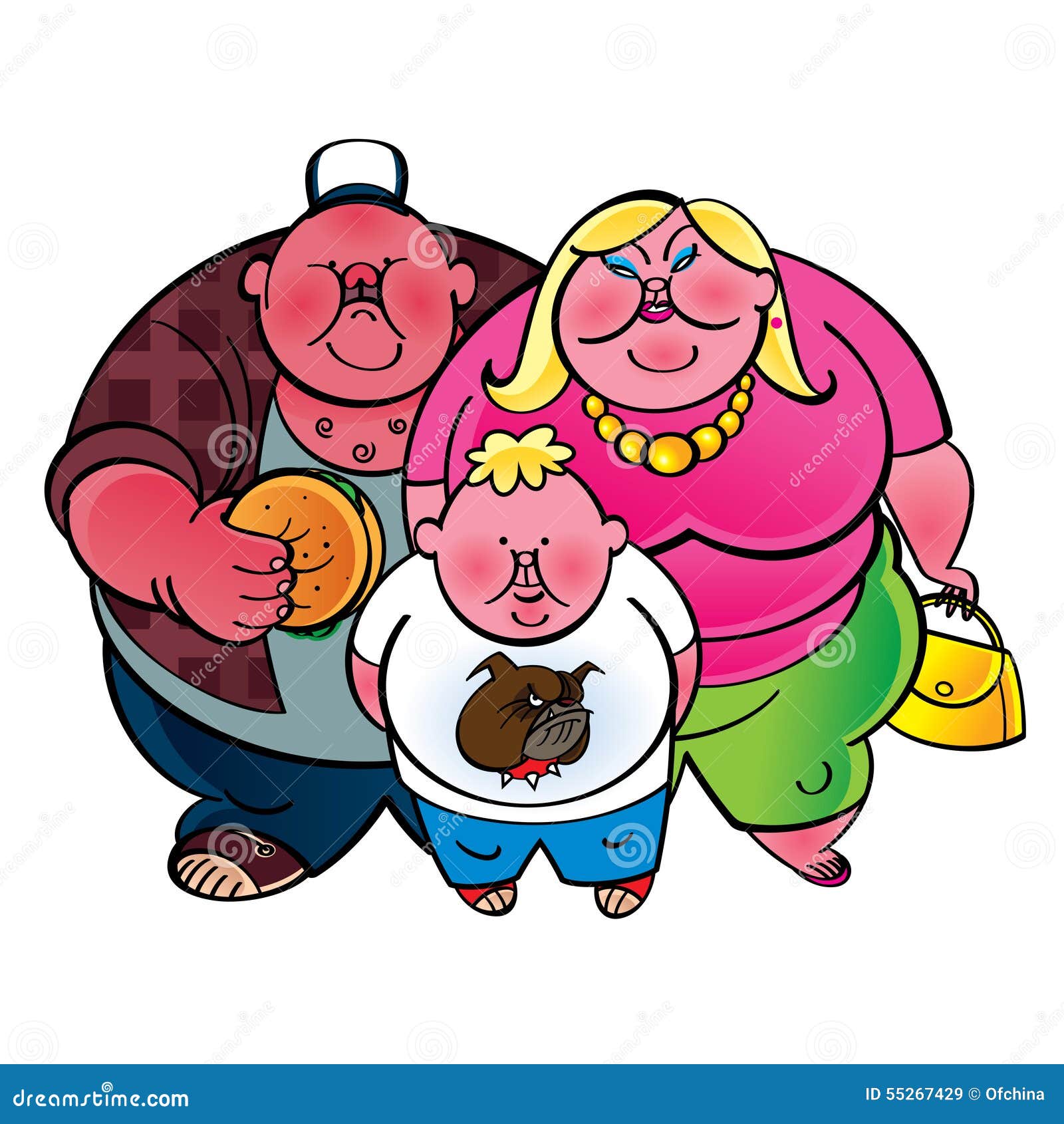Fat family stock vector. Illustration of fashion, mother - 55267429