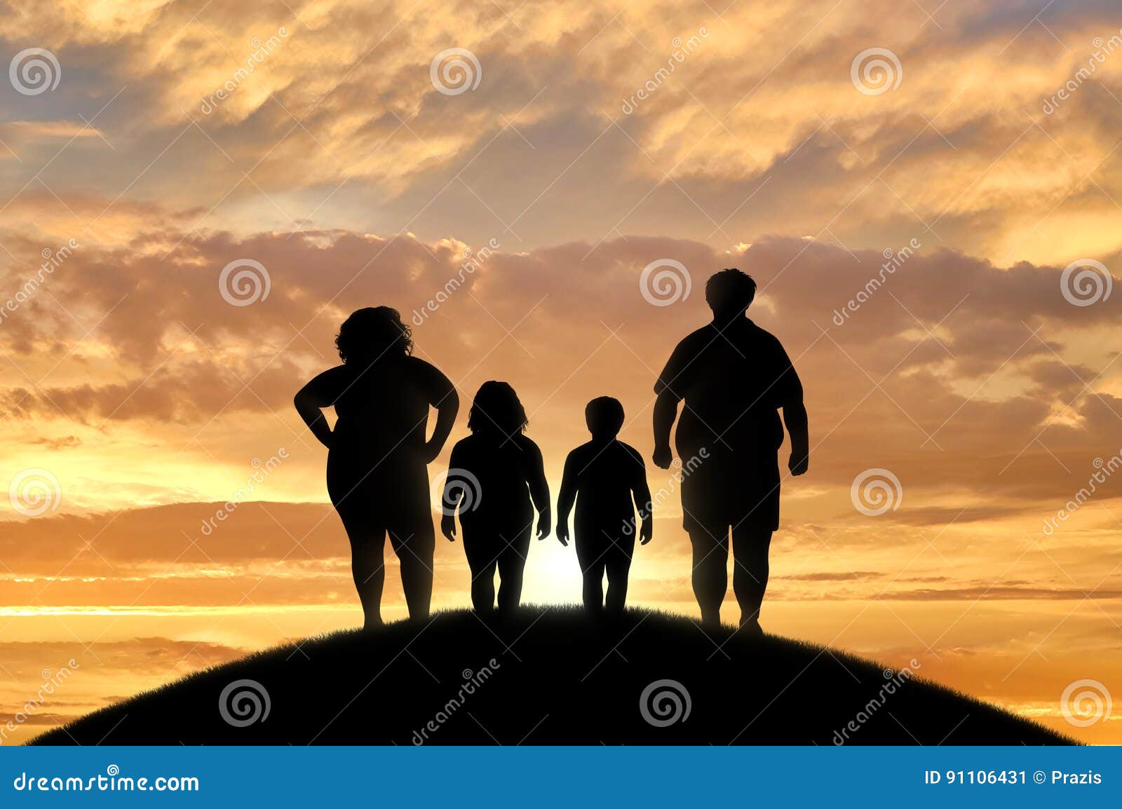 Fat Family Suffering from Obesity Stock Image - Image of people, health ...