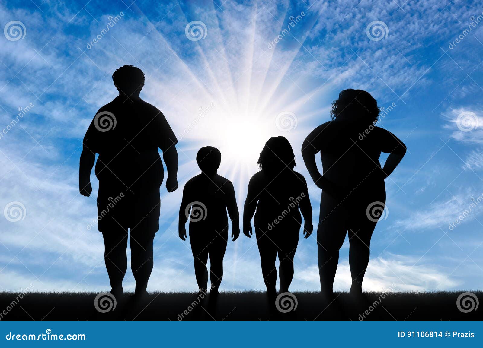 Fat Family Suffering from Obesity Stock Photo - Image of slimming, lose ...