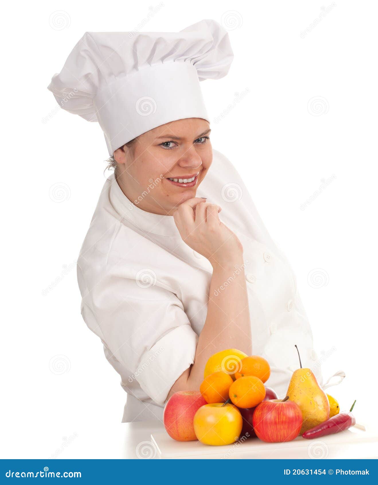 Fat Female Cook with Fruits Stock Photo - Image of cookery, obesity ...