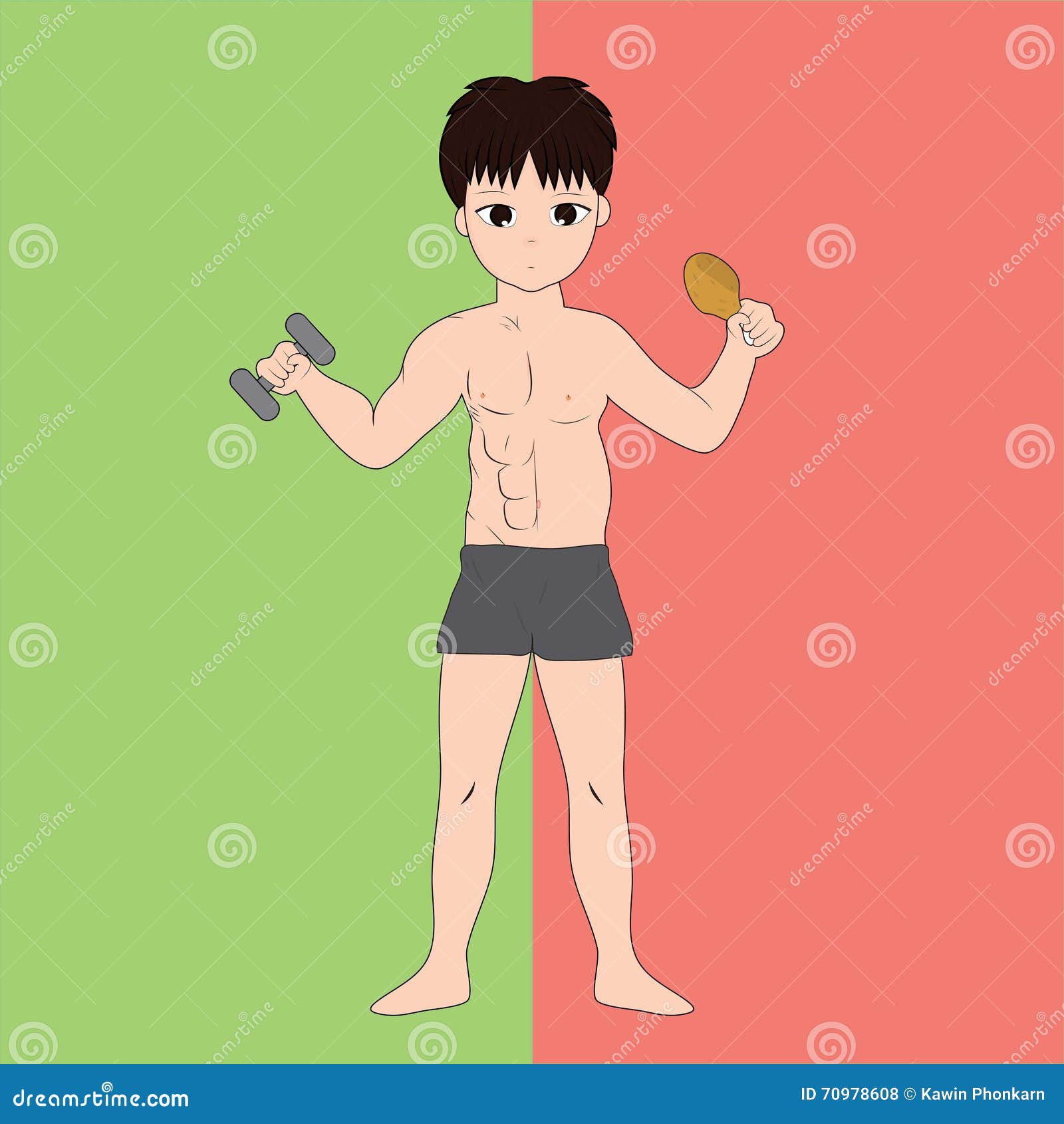 Fat and Fit stock vector. Illustration of comparison - 70978608