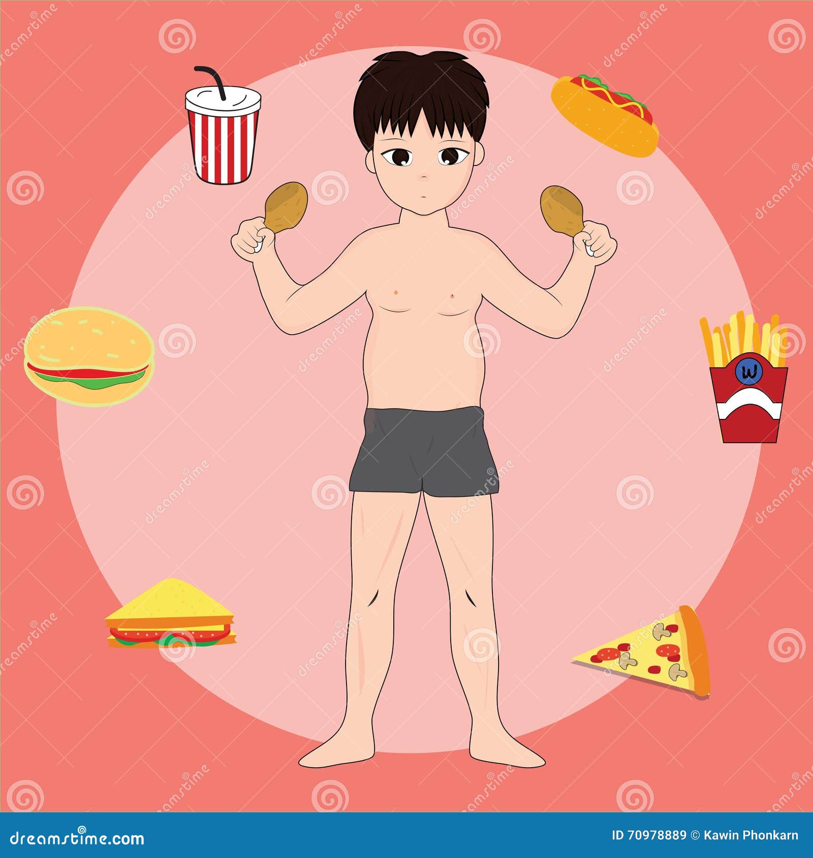 Fat and Fit stock vector. Illustration of human, comparison - 70978889