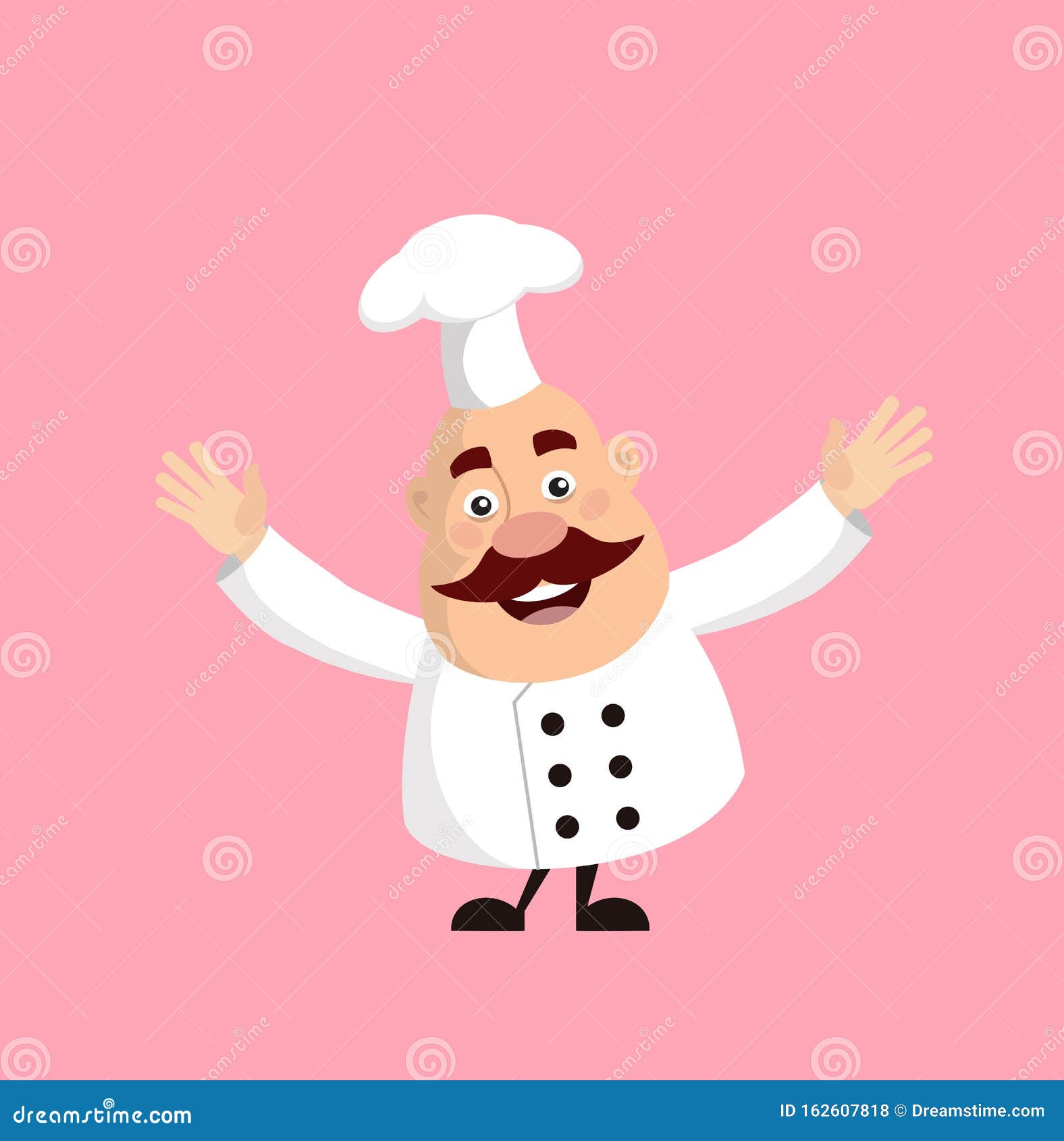 Fat Funny Chef - in Cheerful Pose Stock Vector - Illustration of ...