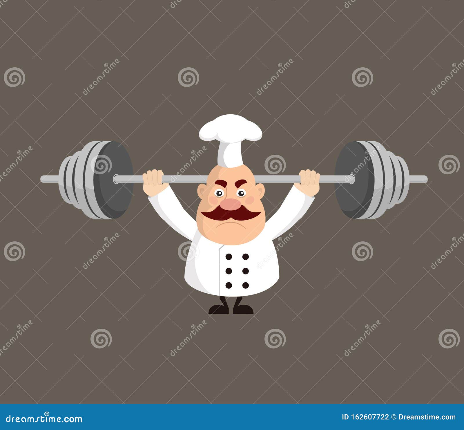 Fat Funny Chef - Doing Weight Lifting Stock Vector - Illustration of ...