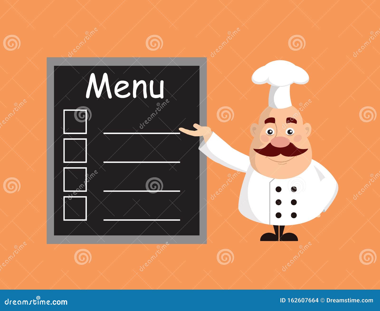 Fat Funny Chef - Presenting Menu List Stock Vector - Illustration of ...
