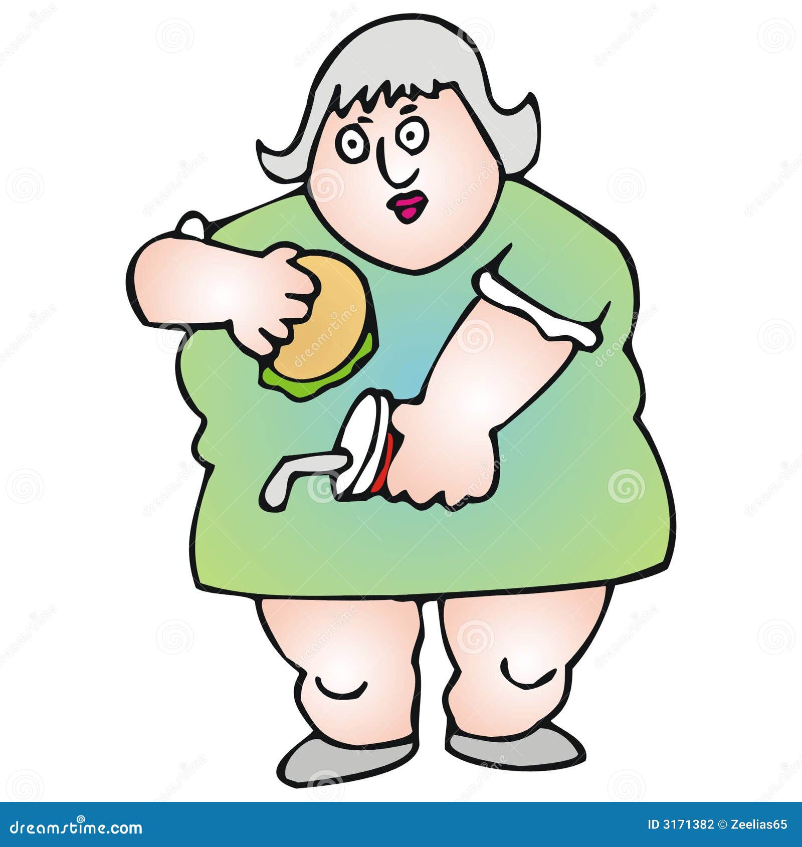 Fat girl stock vector. Illustration of juice, coke, girl - 3171382