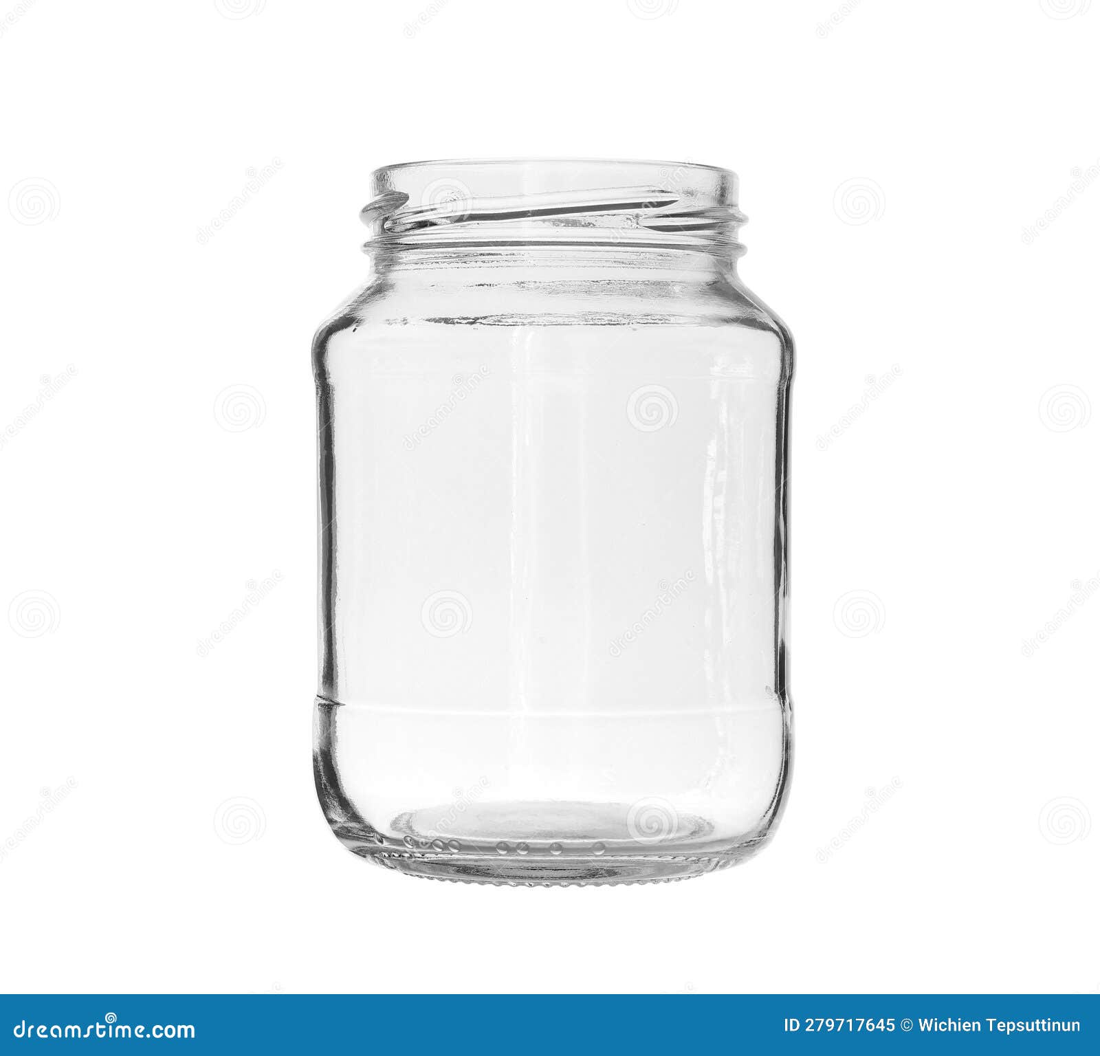 Fat Glass Bottle Wide Thread Mount Isolated on White Background with ...