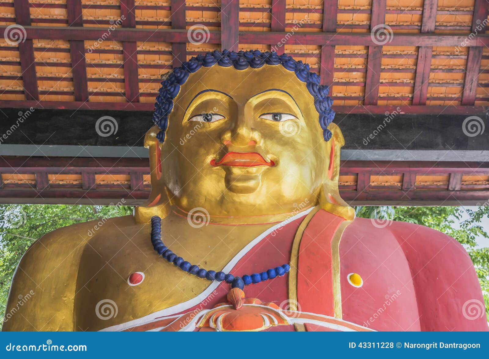 Fat Golden Buddha Statue stock photo. Image of isolated - 43311228