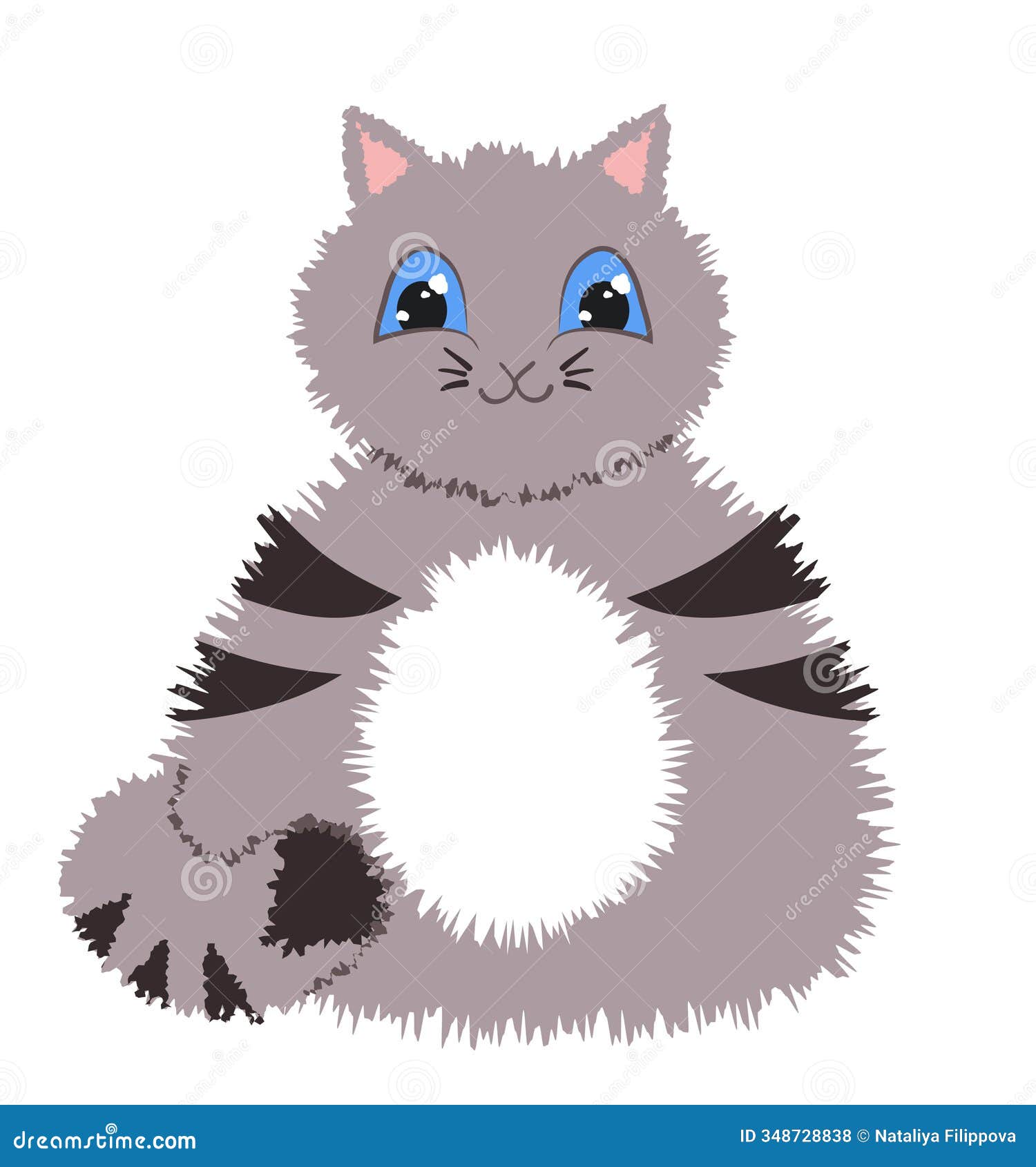 Fat gray cat stock illustration. Illustration of design - 348728838