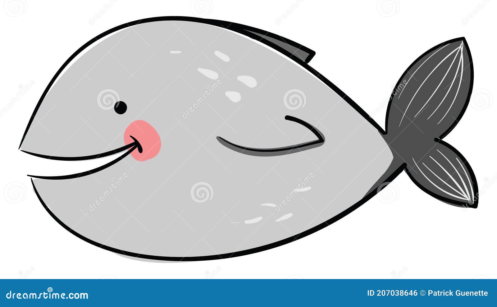 Fat Grey Whale, Illustration, Vector Stock Vector - Illustration of ...
