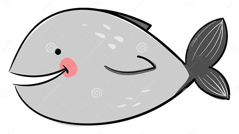 Fat Grey Whale, Illustration, Vector Stock Vector - Illustration of ...