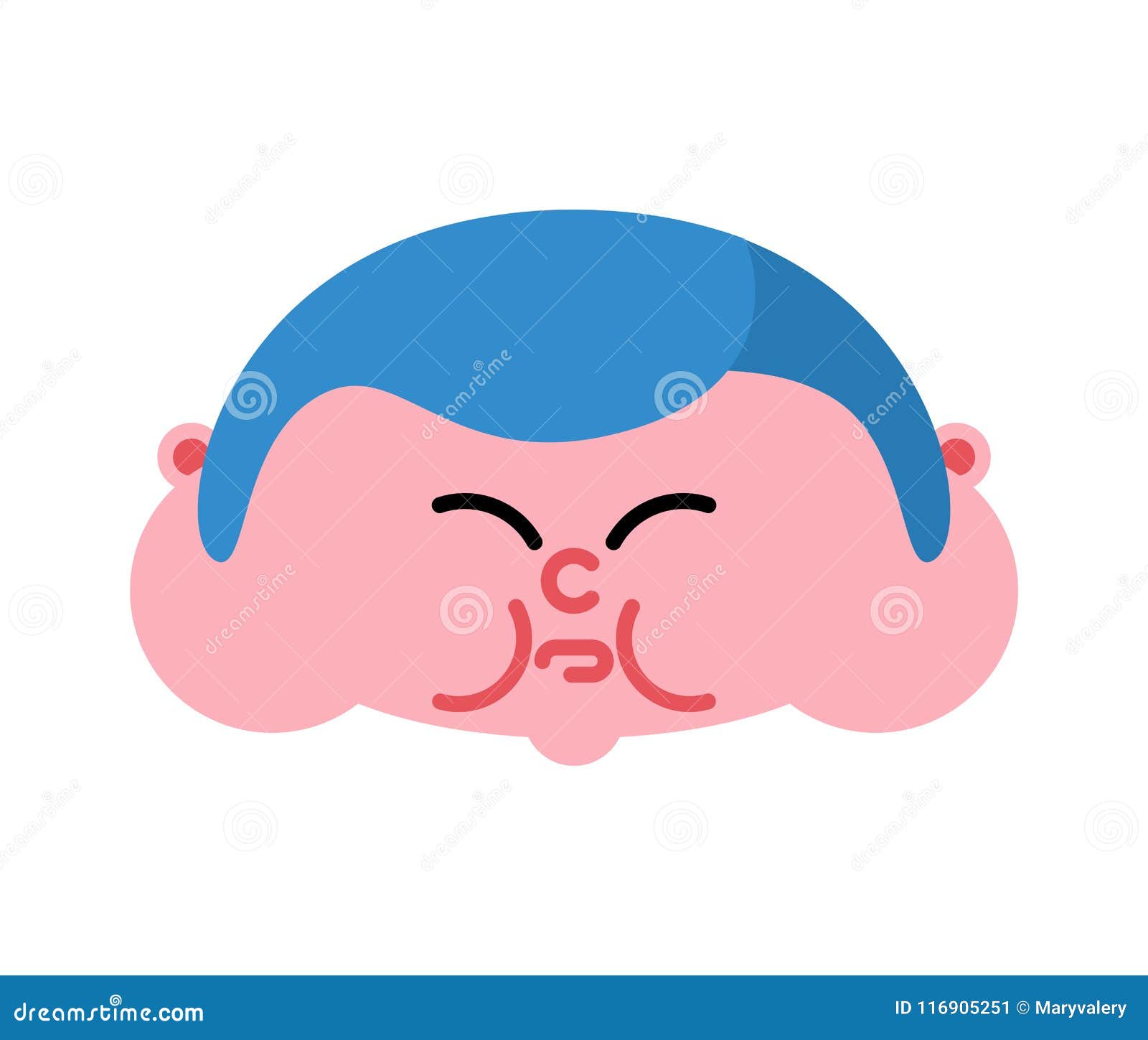 Fat Guy Face Isolated. Thick Man Head Stock Vector - Illustration of ...