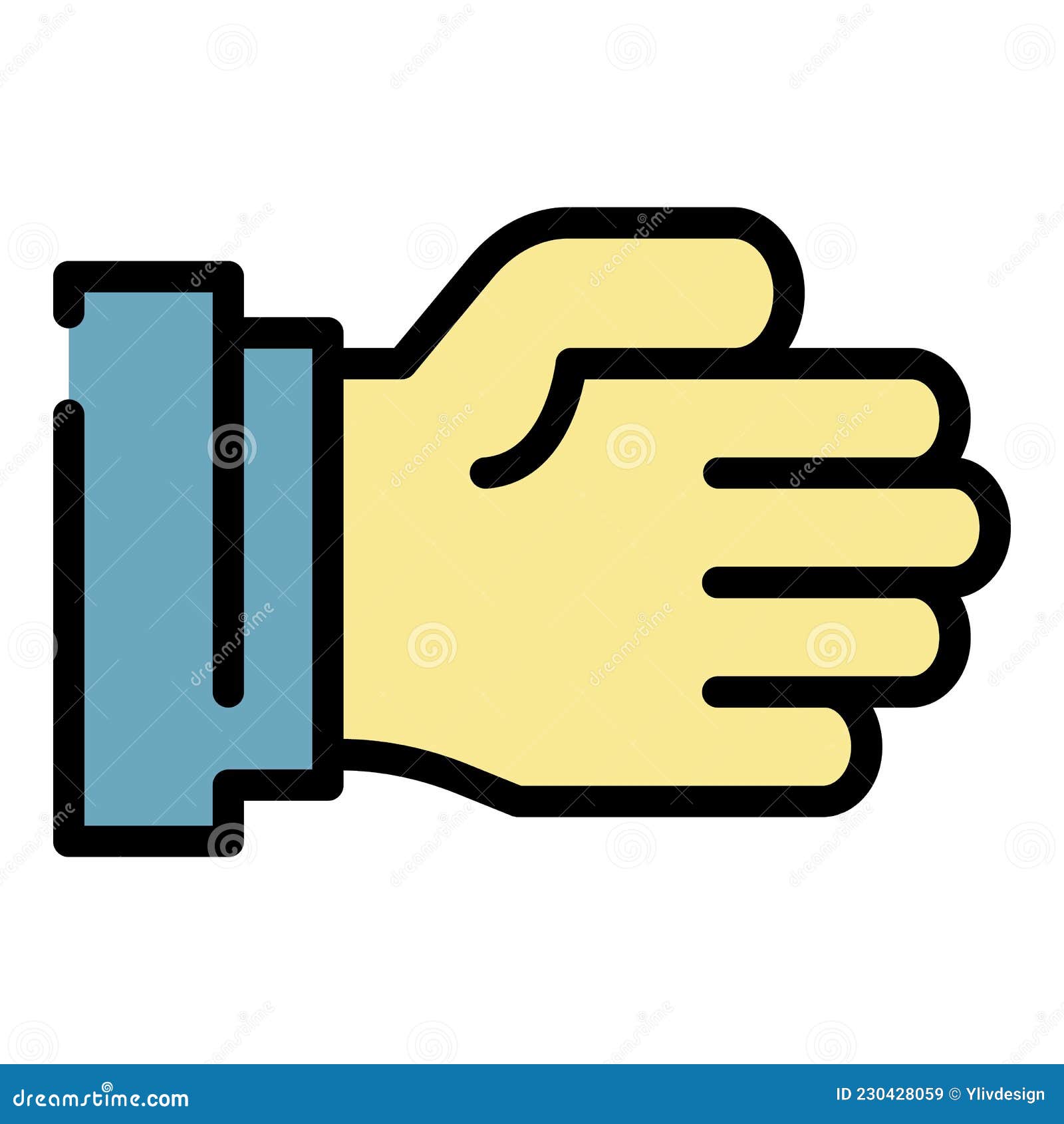 Fat Hand Icon Color Outline Vector Stock Vector - Illustration of ...