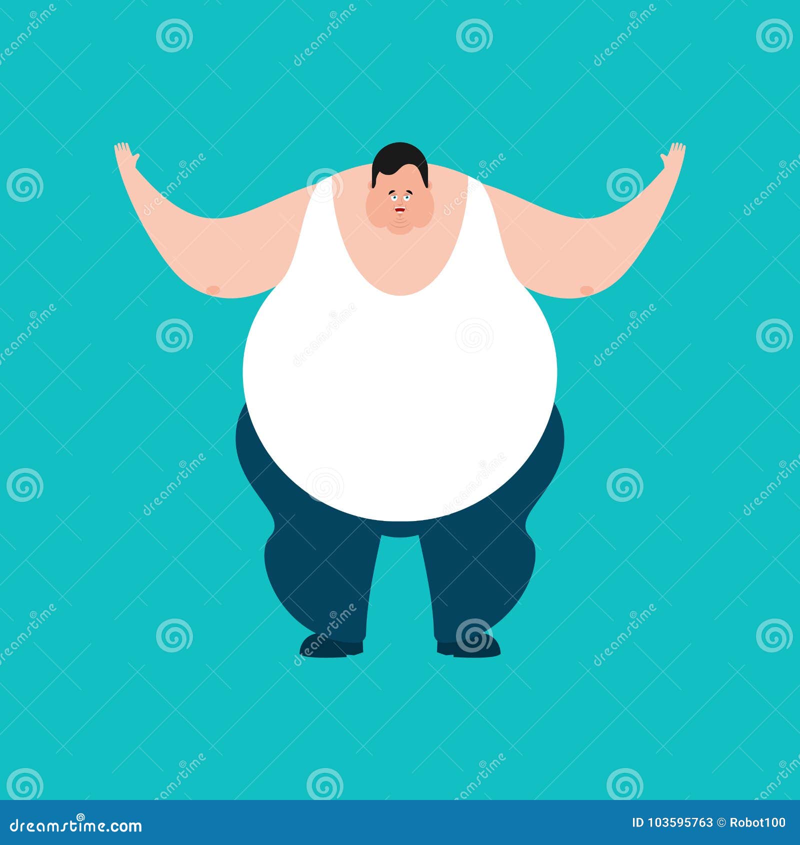 Fat happy. Stout guy emoji stock vector. Illustration of caucasian ...