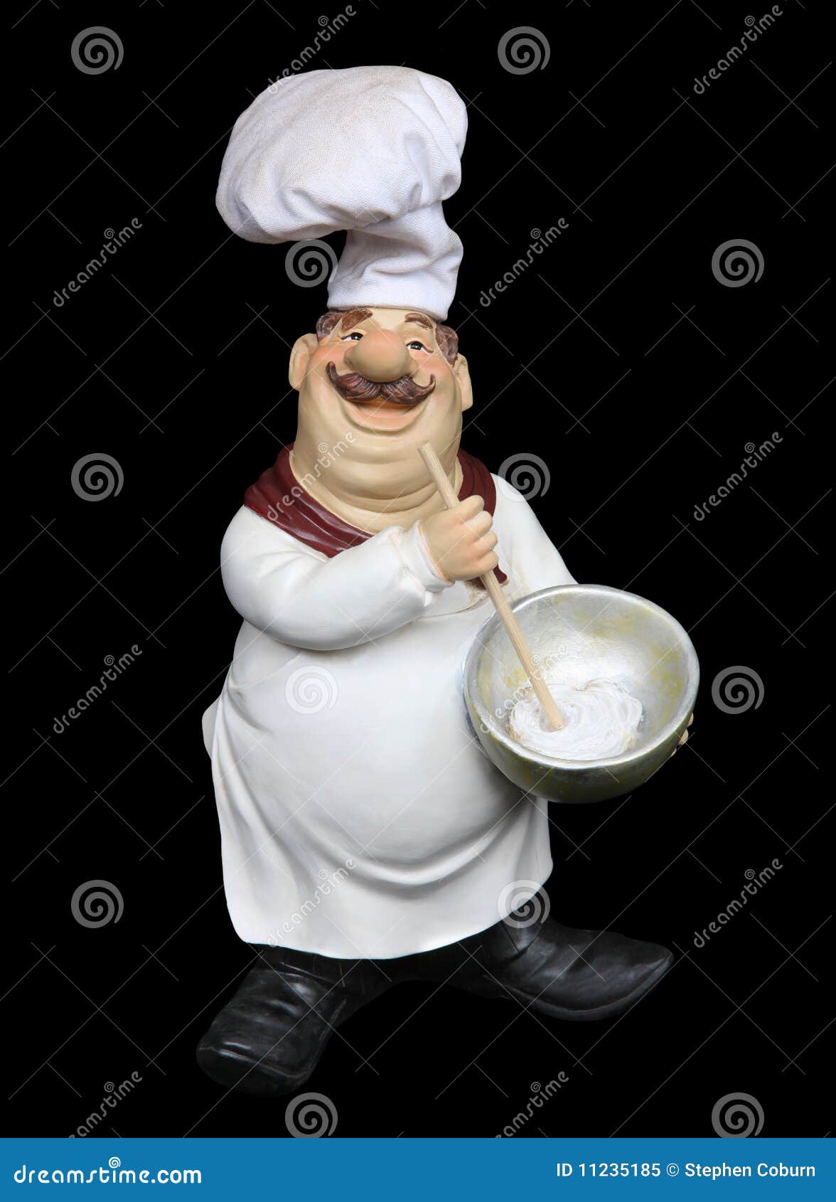 Fat Italian Chef Over Black Stock Image - Image of overweight, person ...