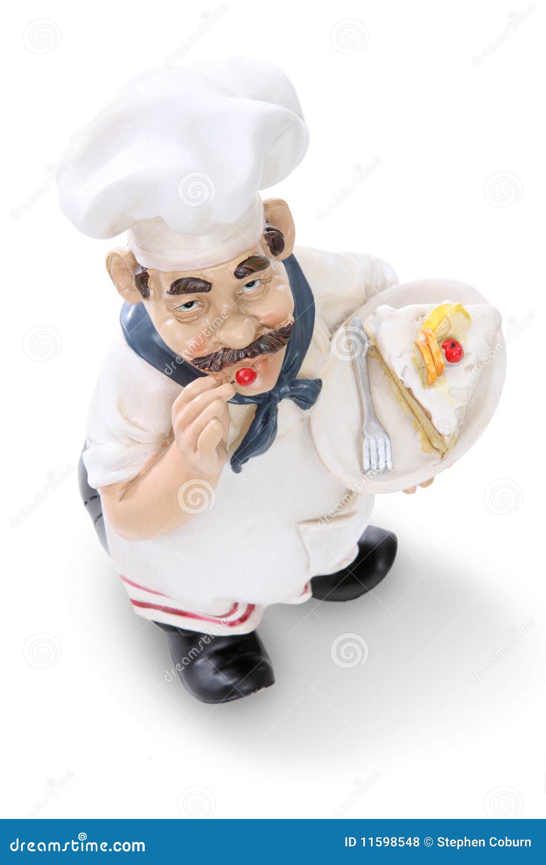 Fat Italian Chef Over White Stock Photo - Image of male, gourmet: 11598548