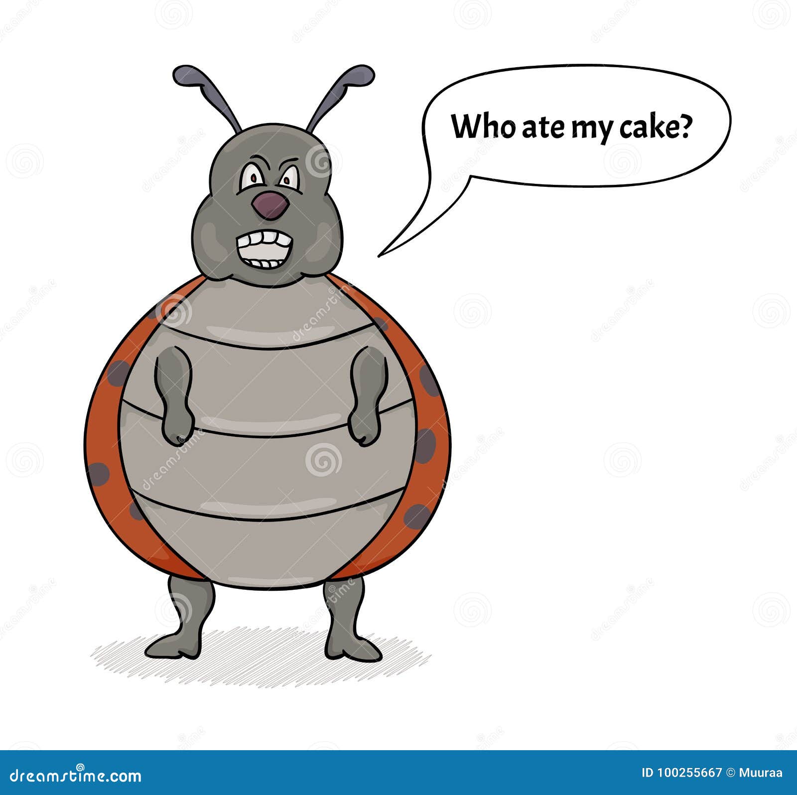 Ladybug Asking for Her Cake Stock Vector - Illustration of doodle ...