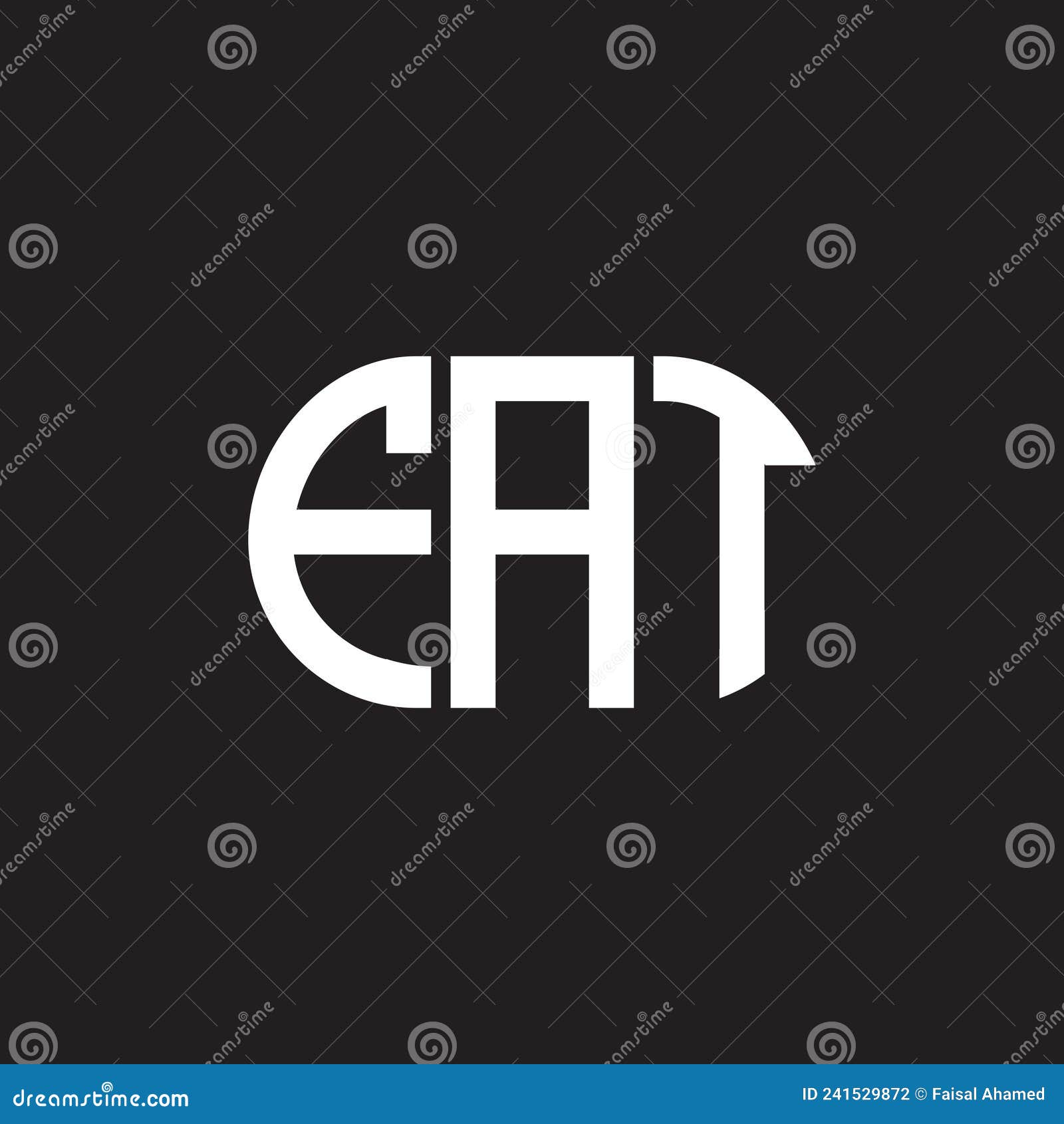 FAT Letter Logo Design on Black Background. FAT Creative Initials ...