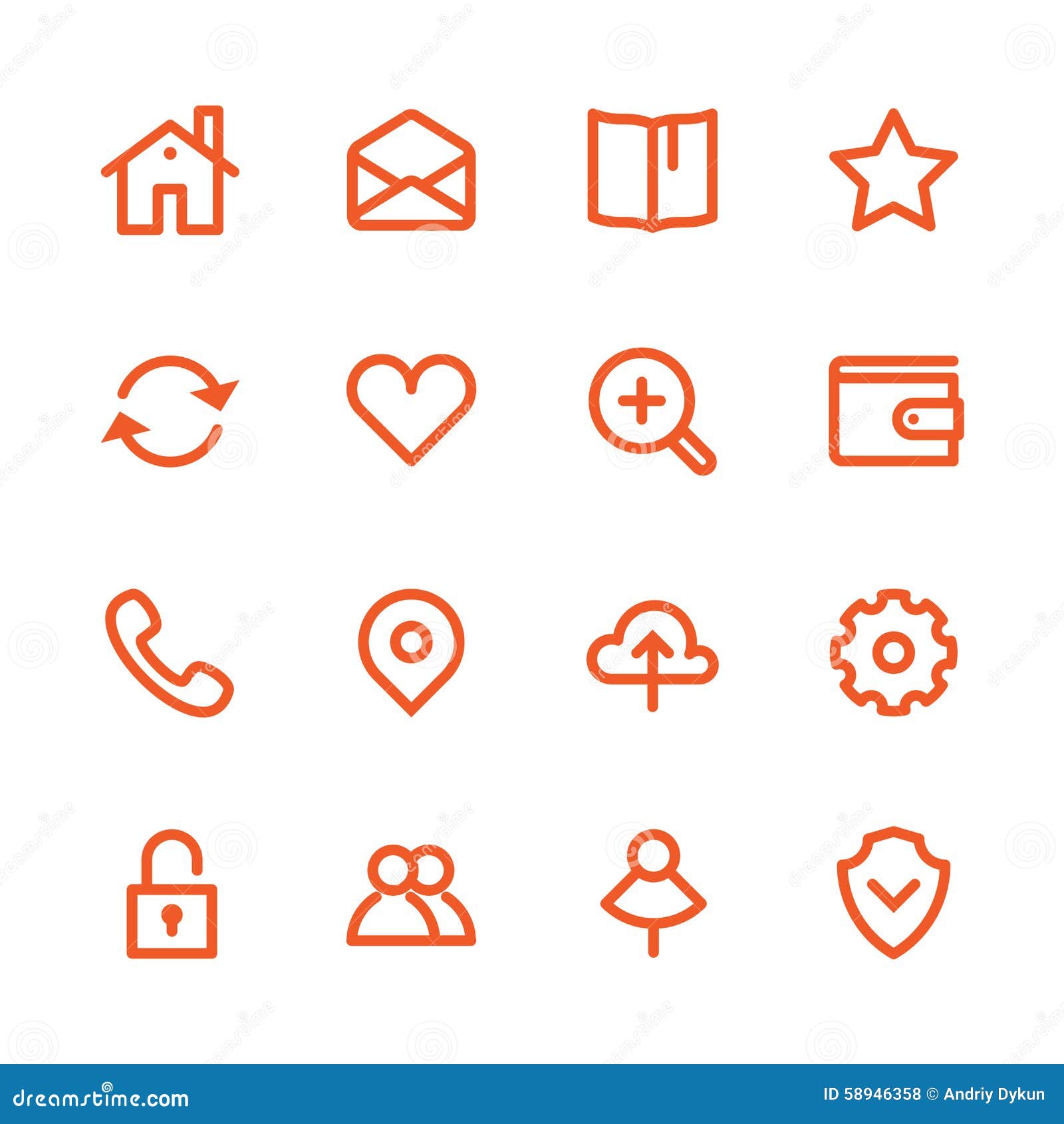 Fat Line Icons stock vector. Illustration of icon, guard - 58946358