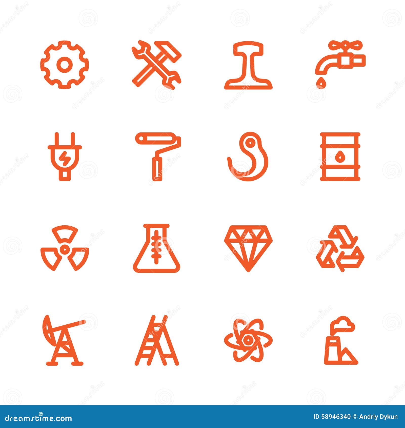 Fat Line Icons stock vector. Illustration of support - 58946340