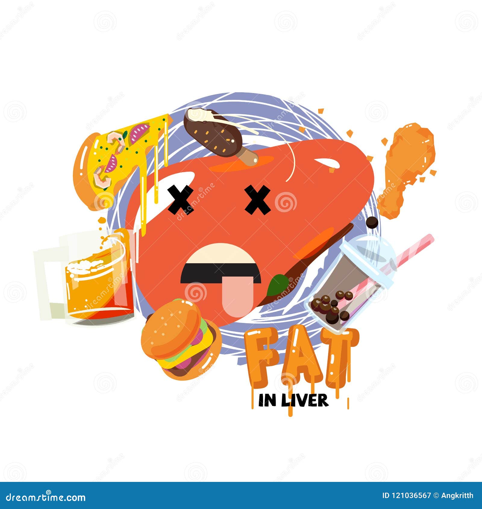 Fat in Liver Concept - Vector Stock Vector - Illustration of figure ...