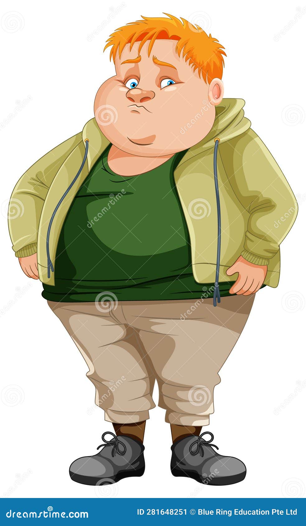Fat male cartoon character stock vector. Illustration of obesity ...