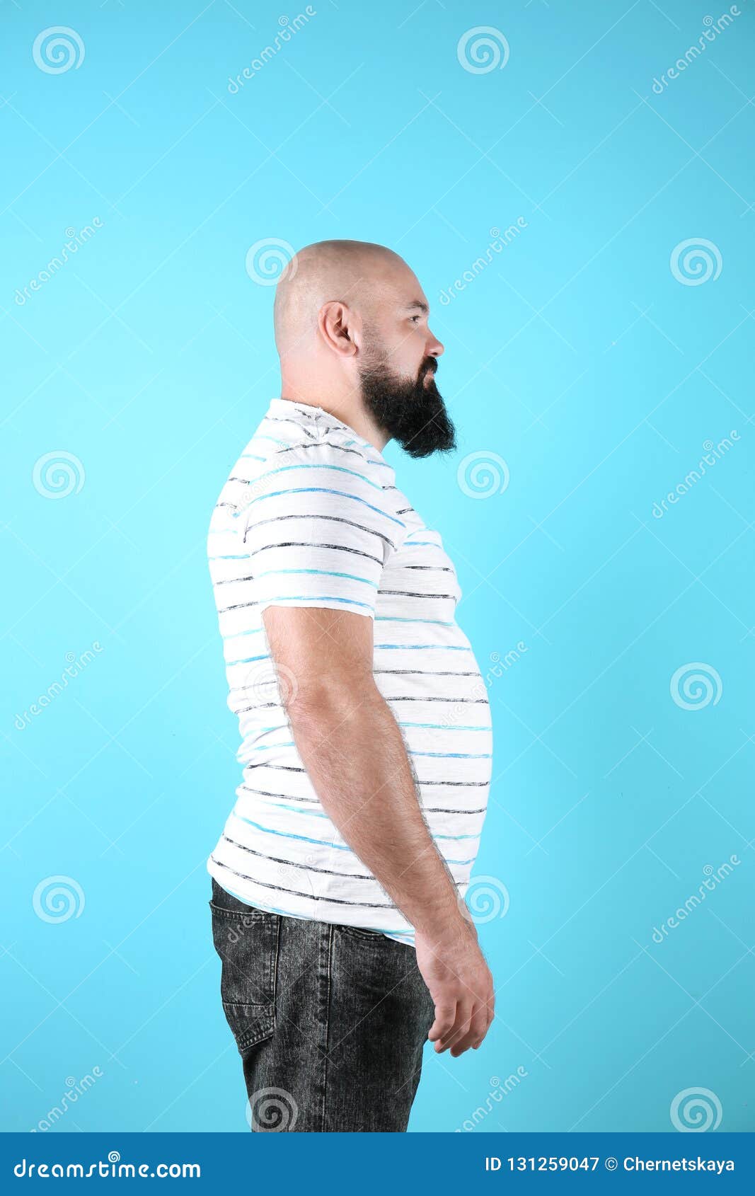 Fat Man on Color Background Stock Image - Image of adult, obesity ...