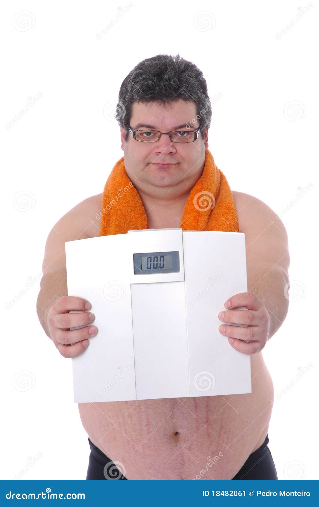 Fat man doing workout stock image. Image of tools, exercise - 18482061